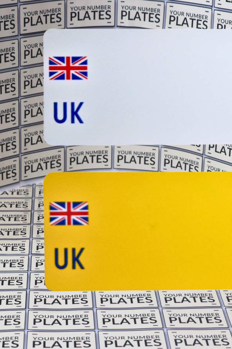 25x Blank Number Plate Reflective With a UK travel Flag – Your Number ...