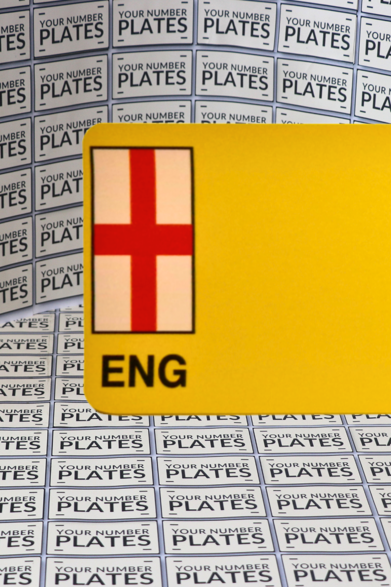 ENGLAND FLAG REFLECTIVE YELLOW NIKKALITE 520MM X 111MM – Your Number Plates